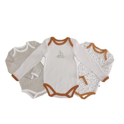China Summer Outdoor Sun Comfortable Bodysuit Long Sleeve Baby Romper Met Snap Button Gebreide Stof Te koop