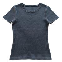 Quality Plain Dyed Cotton Spandex 2*2 Rib Women's T-shirts with Modern and Basic Style Design for sale