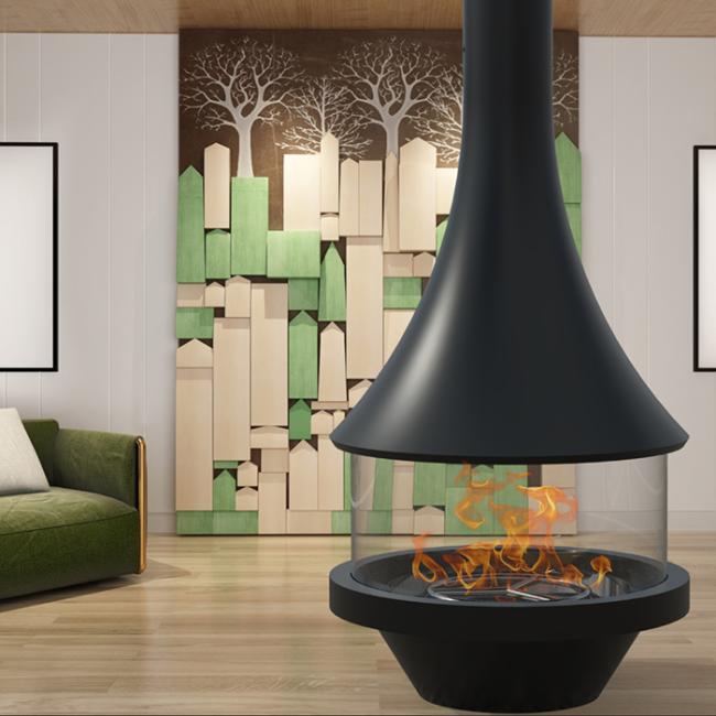 gas hanging fireplace