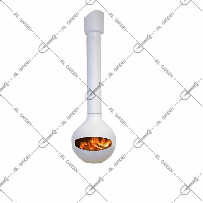 round shape wood burning fireplace