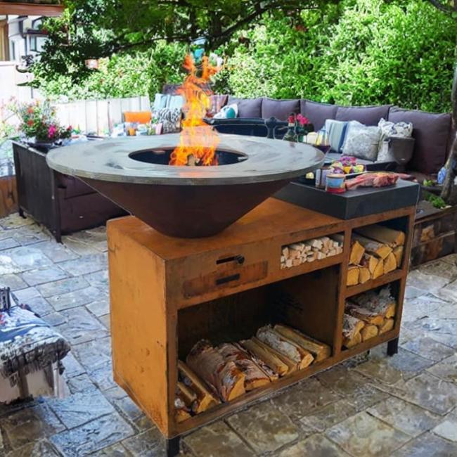 wood burning fire pit table