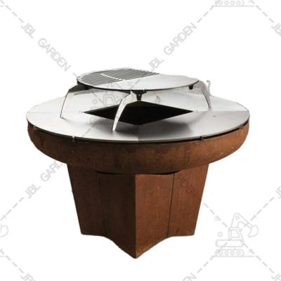 중국 Assembled Corten Steel Fireplace Outdoor Garden Heavy Charcoal Barbecue Grills 판매용