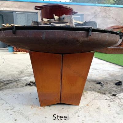 중국 D800mm Corten Steel BBQ Grill Barbecue Fire Pit abrasion resistance 판매용