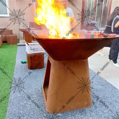 중국 Rusty Red Charcoal Bbq Grills Folding Outdoor Barbecue Grill D1000mm 판매용