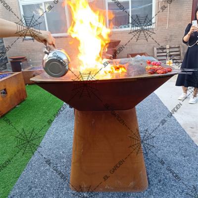 중국 Rusty Red Charcoal Bbq Grills Folding Outdoor Barbecue Grill D1000mm 판매용
