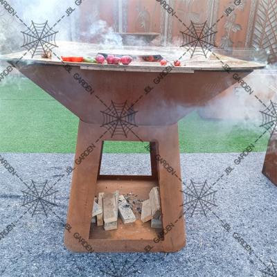 중국 Rusty Red Charcoal Bbq Grills Folding Outdoor Barbecue Grill D1000mm 판매용