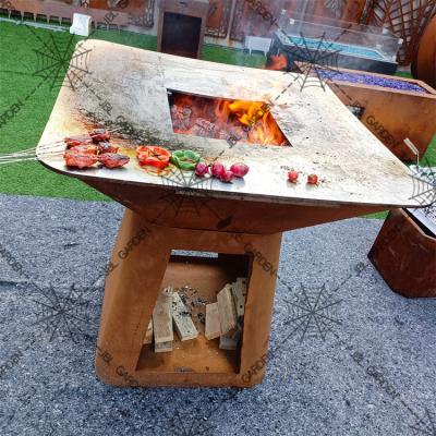 중국 Rusty Red Charcoal Bbq Grills Folding Outdoor Barbecue Grill D1000mm 판매용