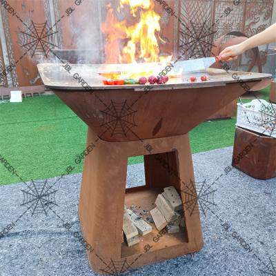 중국 Rusty Red Charcoal Bbq Grills Folding Outdoor Barbecue Grill D1000mm 판매용