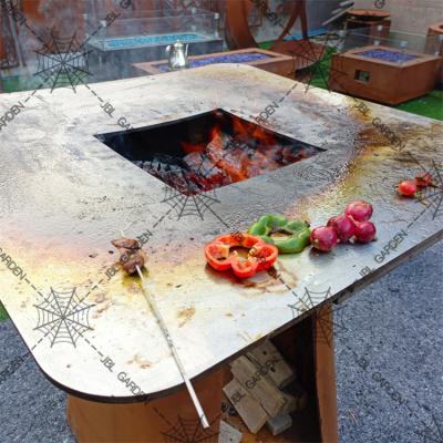 중국 Rusty Red Charcoal Bbq Grills Folding Outdoor Barbecue Grill D1000mm 판매용