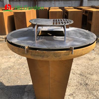 Κίνα Round Charcoal Wood Burning Corten Steel Bbq Grill D800mm weather proof προς πώληση