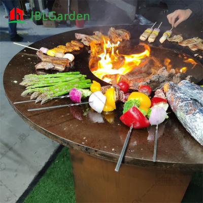 Κίνα Round Charcoal Wood Burning Corten Steel Bbq Grill D800mm weather proof προς πώληση