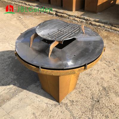 Κίνα Round Charcoal Wood Burning Corten Steel Bbq Grill D800mm weather proof προς πώληση