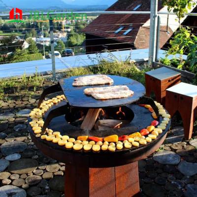 중국 Corrosion Resistant Corten Steel BBQ Grill Outdoor Charcoal Grill Rusty Red 판매용