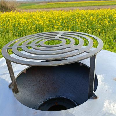 중국 Outdoor Weathered Corten Metal Fire Pit With Grill Table BBQ Charcoal Grill CE 판매용