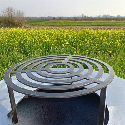 중국 Outdoor Weathered Corten Metal Fire Pit With Grill Table BBQ Charcoal Grill CE 판매용