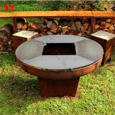 중국 D800mm Portable Corten Steel Steel BBQ Grill Outdoor Weather Resistant 판매용