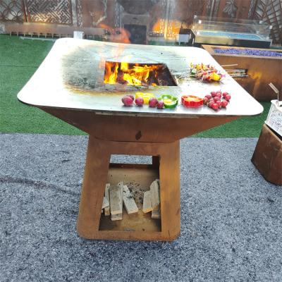 중국 CE Certification Rusty red Corten Steel Bbq Grill Wood Fired  Customized 판매용