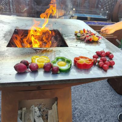 중국 CE Certification Rusty red Corten Steel Bbq Grill Wood Fired  Customized 판매용