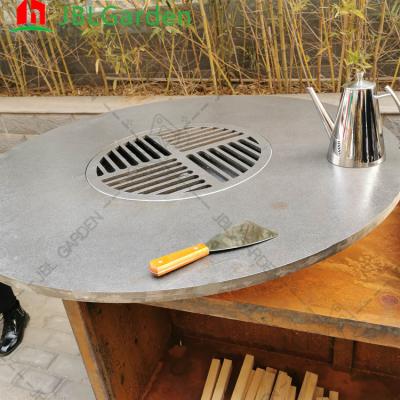 중국 야외 녹 코르텐 Bbq 구덩이 위는 코르텐 강 방화정 바베큐 그릴을 팝니다 판매용