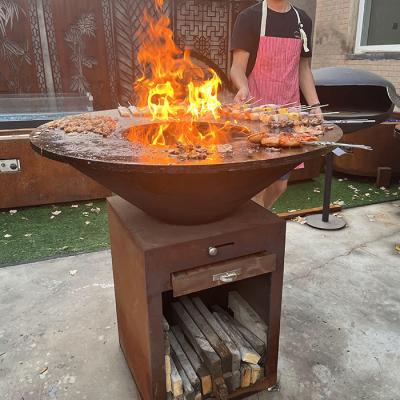 중국 허용되는 사용자 정의 쉽게 제거 야외 Corten 강철 BBQ Grill 성능 판매용