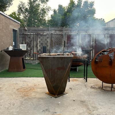 Κίνα Οξυγόνος Corten Steel Fire Pit περιστρεφόμενο BBQ Grill Ρέικ ψησίματος για χρήση σε εξωτερικά πάρτι προς πώληση