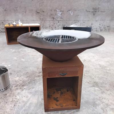 중국 Bbq 그릴을 태우는 23.5 인치 바비큐 코르텐 디자인 500 밀리미터 야외 나무 판매용