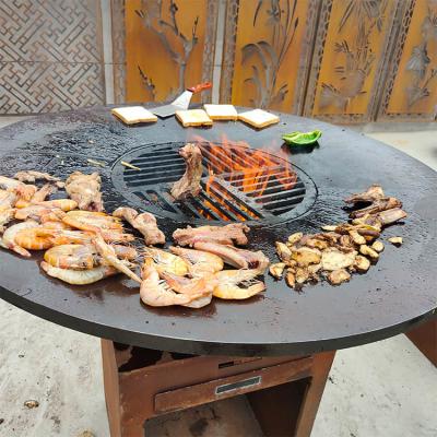 중국 3.5ft 강철 BBQ 그릴  코르텐 화로는 불타고 있는 Bbq 구멍을 나무로 덮습니다 판매용
