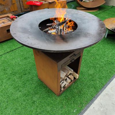 중국 5-10 사람들 Bbq 코르텐 야외 원목 소각 그릴 120 킬로그램 다용도 판매용