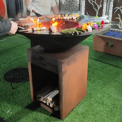중국 40명의 사람들을 위한 정원 숯 ISO9001 강철 BBQ 그릴 코르텐 Ｄ 1000 밀리미터 판매용