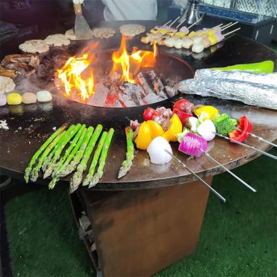 중국 40명의 사람들을 위한 정원 숯 ISO9001 강철 BBQ 그릴 코르텐 Ｄ 1000 밀리미터 판매용