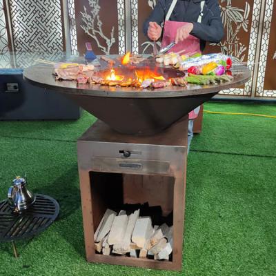중국 40명의 사람들을 위한 정원 숯 ISO9001 강철 BBQ 그릴 코르텐 Ｄ 1000 밀리미터 판매용