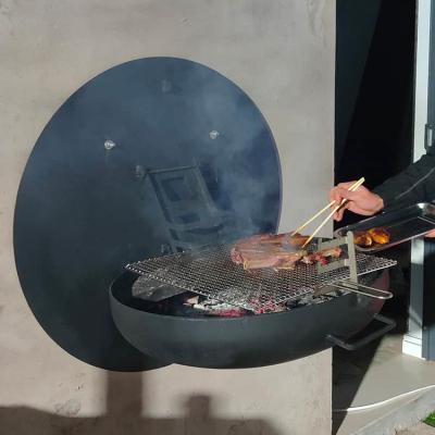 중국 방화정 0.8m을 태우는 코르텐 강 숲은 말 탄 숯 Bbq를 벽으로 둘러쌉니다 판매용