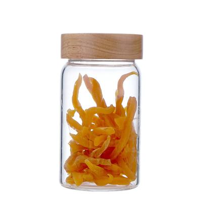 Cina Il vetro di Pyrex del commestibile stona colore del contenitore di alimento il chiaro con il coperchio di bambù in vendita