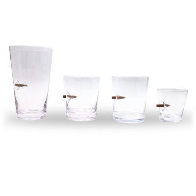 Cina tazza di vetro personale whiskey della pallottola dell'intarsio 260ml per bere di Antivari delle stoviglie in vendita