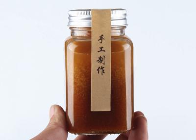 Cina quadrato di vetro Honey Jar With Aluminium Lid di 380ml Ghee Jam Chilli Paste Bottle in vendita