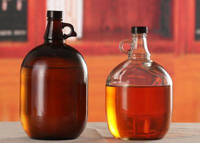 Cina Coperchi con tappo a vite della grande bottiglia di birra di capacità di Amber Glass Beer Growler 4L in vendita