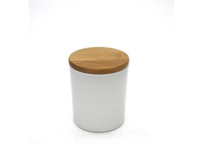 China Tarro de la vela del vidrio esmerilado del diámetro los 7.3cm de la boda con la tapa de madera en venta