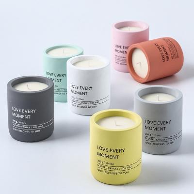 Cina Supporti su ordinazione di Logo Nordic Cylinder Concrete Candle in vendita
