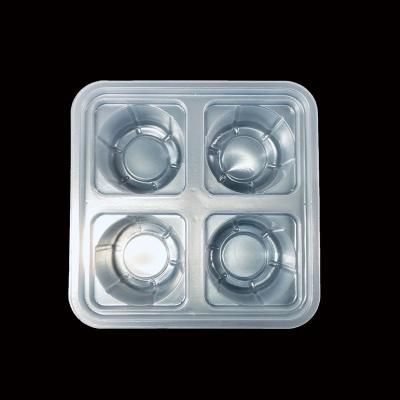 中国 4コンパートメント真空成形PP食品トレイ 冷凍庫対応 カスタマイズ可能 販売のため