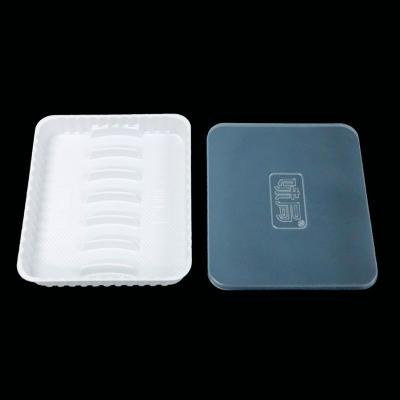 China Bandeja para salchichas de 6 compartimentos con tapa de PP apto para alimentos personalizada en venta