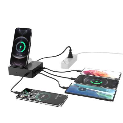 Cina stazione di 15W Max Wireless And Usb Charging tutto il caricatore senza fili del multi telefono permesso a Qi in vendita