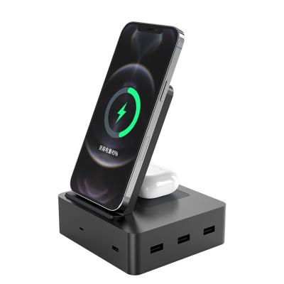 Cina Tipo stazione di carico di Qi 10W 5W 1 del CE della radio multipla del dispositivo dei porti di C con porta USB in vendita