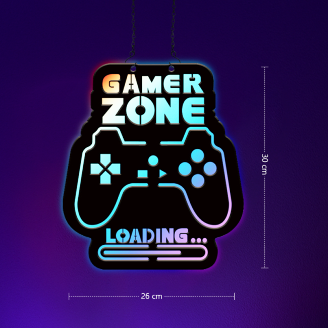 gamer zone dynamic RGB led sign