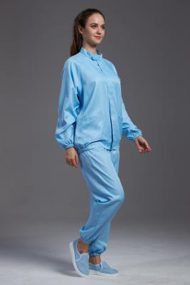 China Cor azul dois anti vestuários estáticos das partes com resistência de superfície do ohm 10E7-10E11 à venda