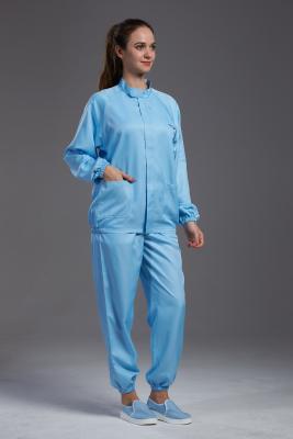 China Cor azul dois anti vestuários estáticos das partes com resistência de superfície do ohm 10E7-10E11 à venda