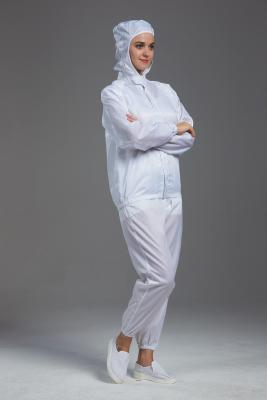 China Chaqueta con capucha amarilla peinada reutilizable de la tela de la ropa de la transformación de los alimentos y durable blanco de los pantalones en taller de la transformación de los alimentos en venta