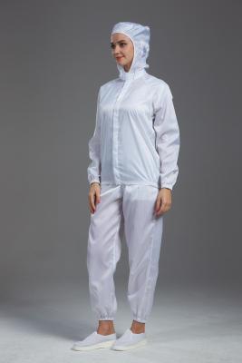 China Chaqueta con capucha amarilla peinada reutilizable de la tela de la ropa de la transformación de los alimentos y durable blanco de los pantalones en taller de la transformación de los alimentos en venta