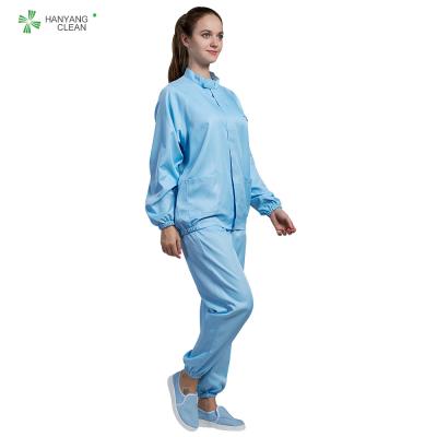 China Cor azul dois anti vestuários estáticos das partes com resistência de superfície do ohm 10E7-10E11 à venda