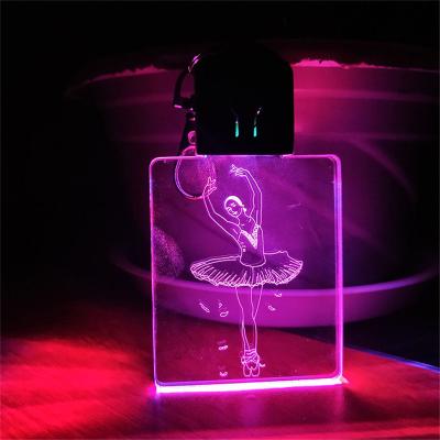 Customized Shape Acrylic RGB Lamp 7 Colors Glitter Clear Acrylic Keychain Diy
