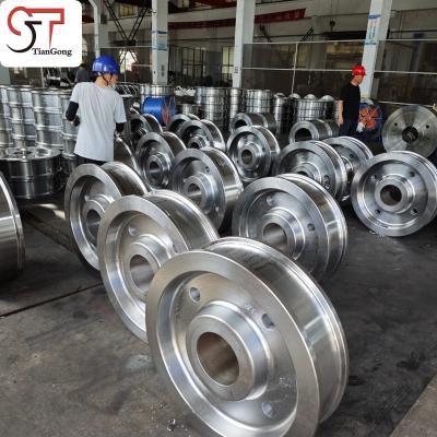 China Quenched Alloy Steel Crane Wheels For Container Terminals for sale